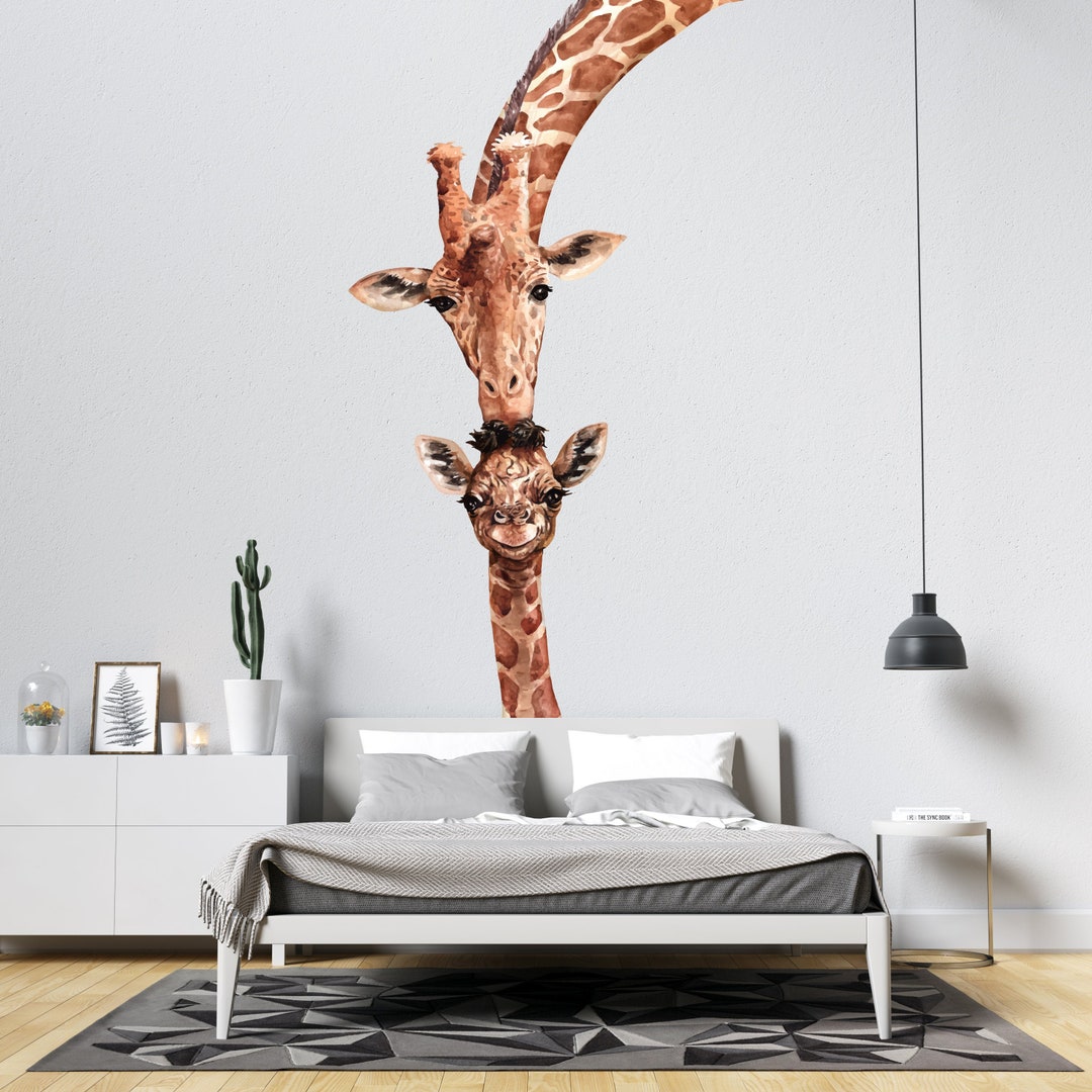 Climbing Giraffe Wall Decal | Safari Jungle Nursery Sticker | Tall ...