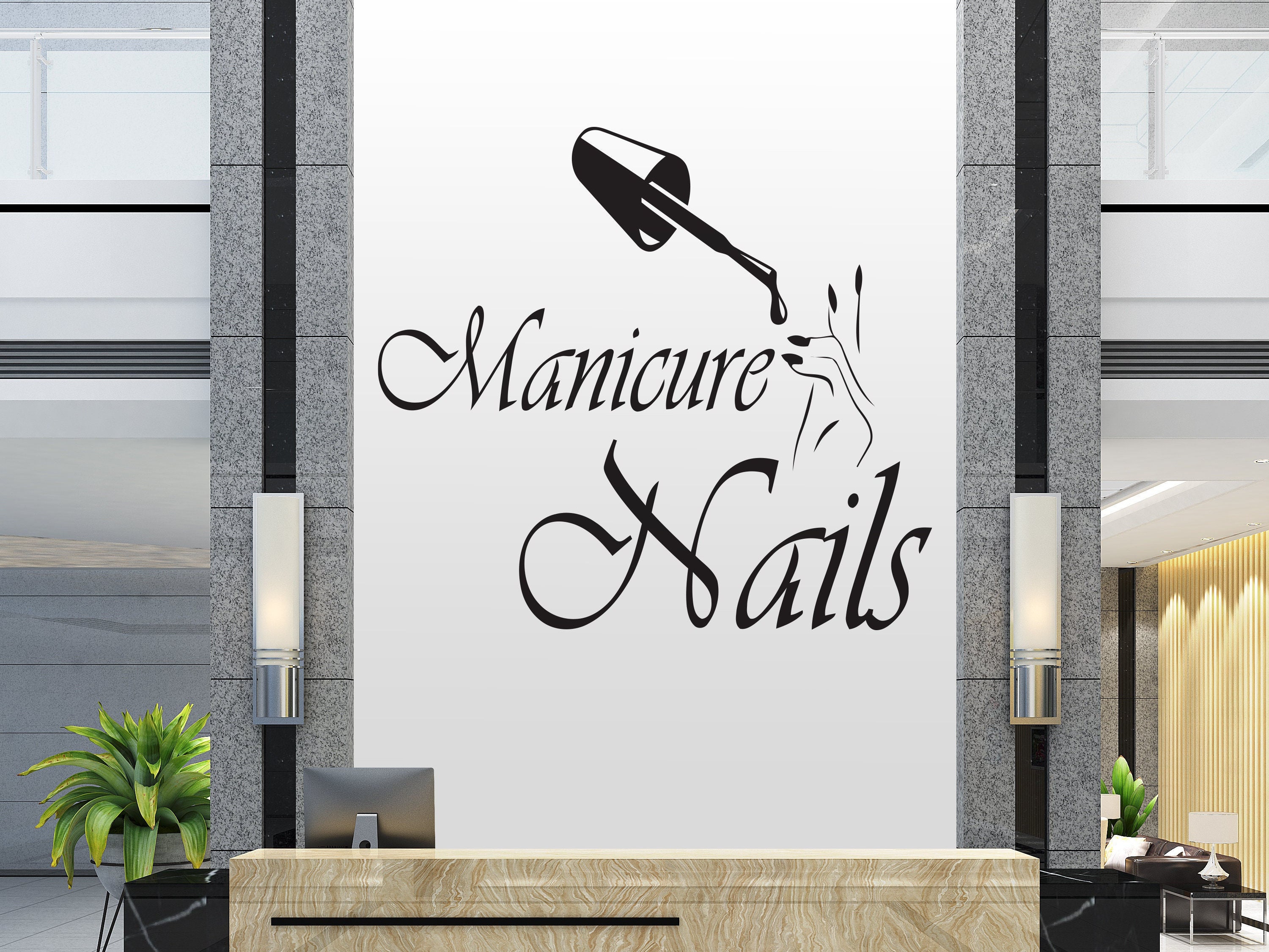 Nail Salon Wall Decal: Manicure Pedicure Vinyl Window Sticker 1544re - Etsy
