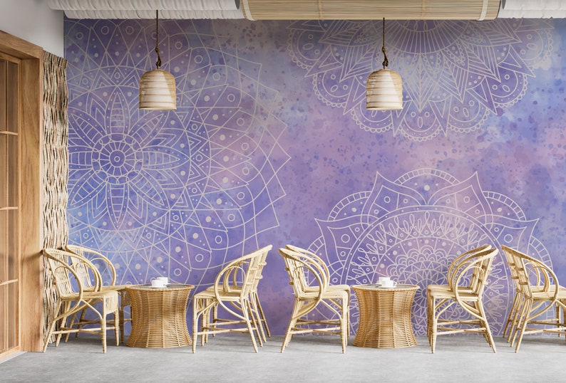 Mandala Pattern Peel and Stick Wallpaper | Spiritual Yoga Meditation ...