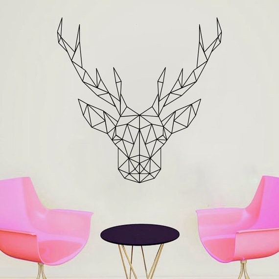 Deer Geometry Shapes Animals Car stickers Triangles Lines | Etsy