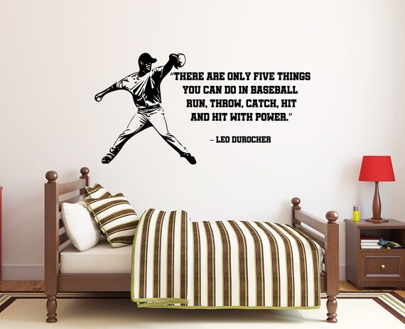 Baseball Wall Decal Softball Wall Sticker Sports Quote | Etsy