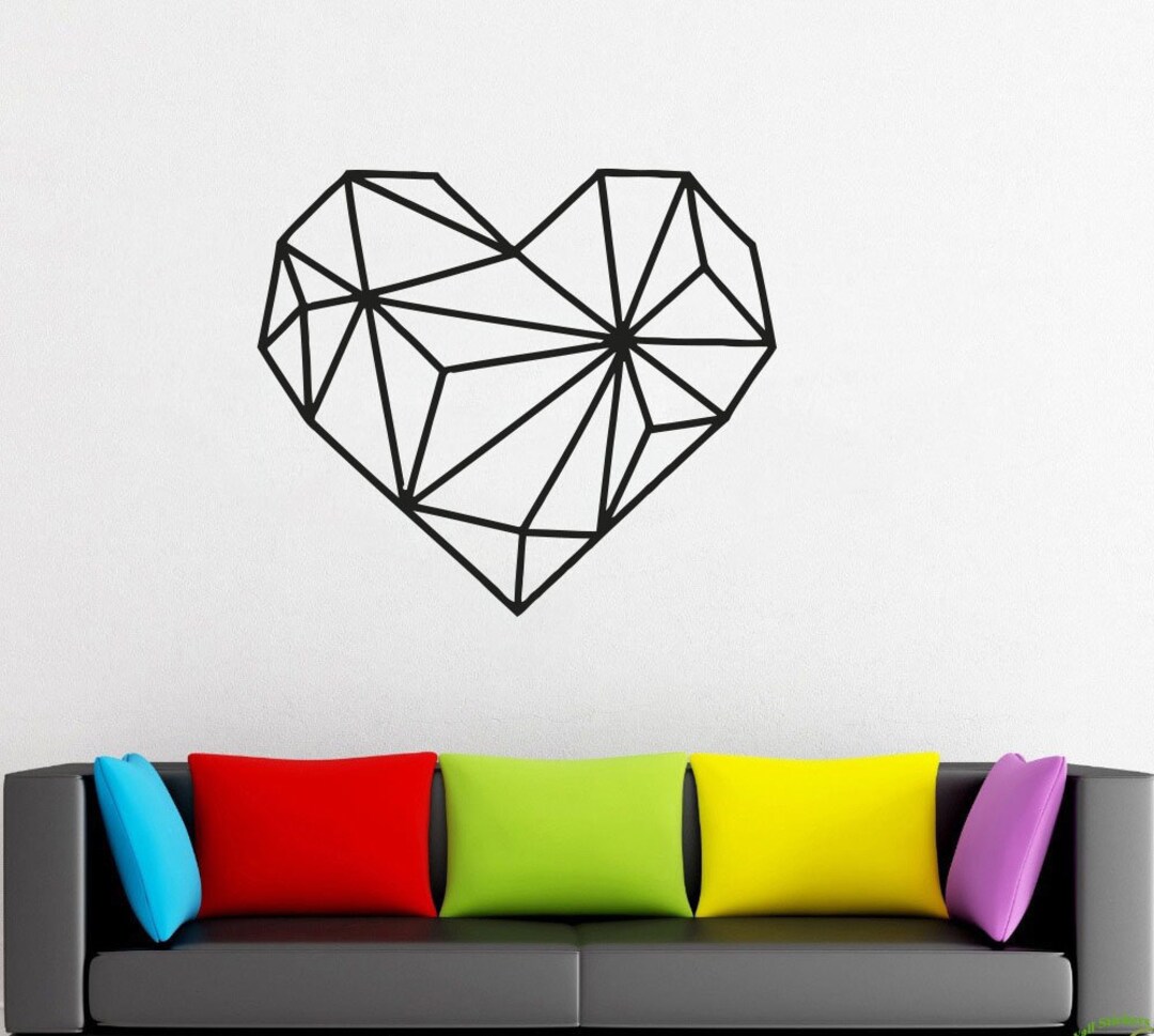 Heart Geometry, Shapes, Animals, Car Stickers, Triangles, Lines Wall ...