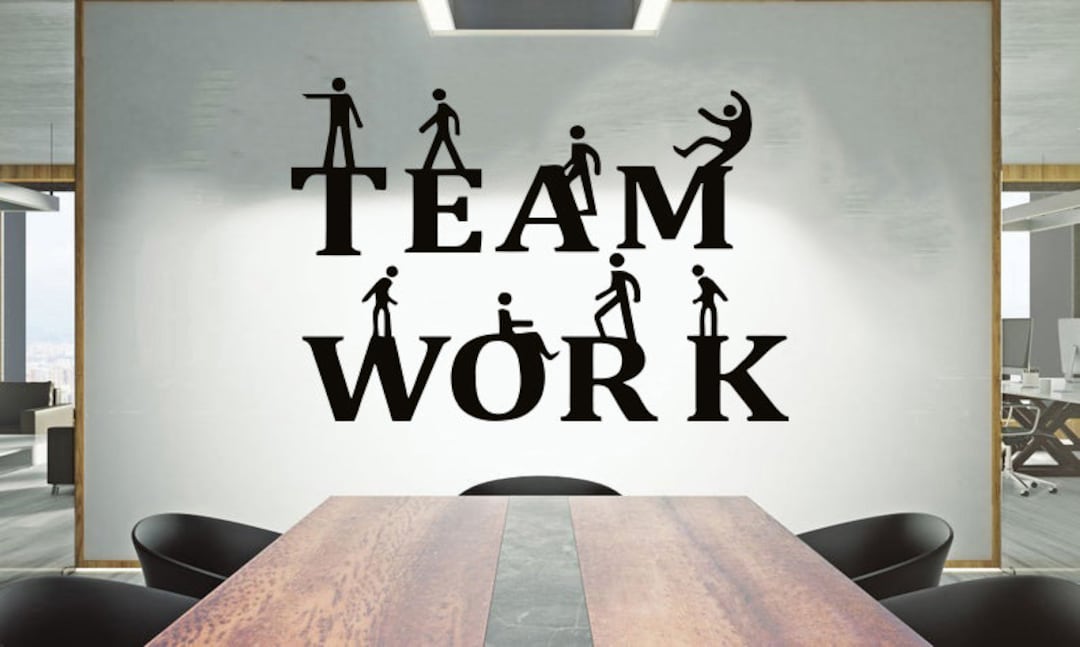 Office Wall Decal Teamwork Quote Wall Sticker Office Decor - Etsy