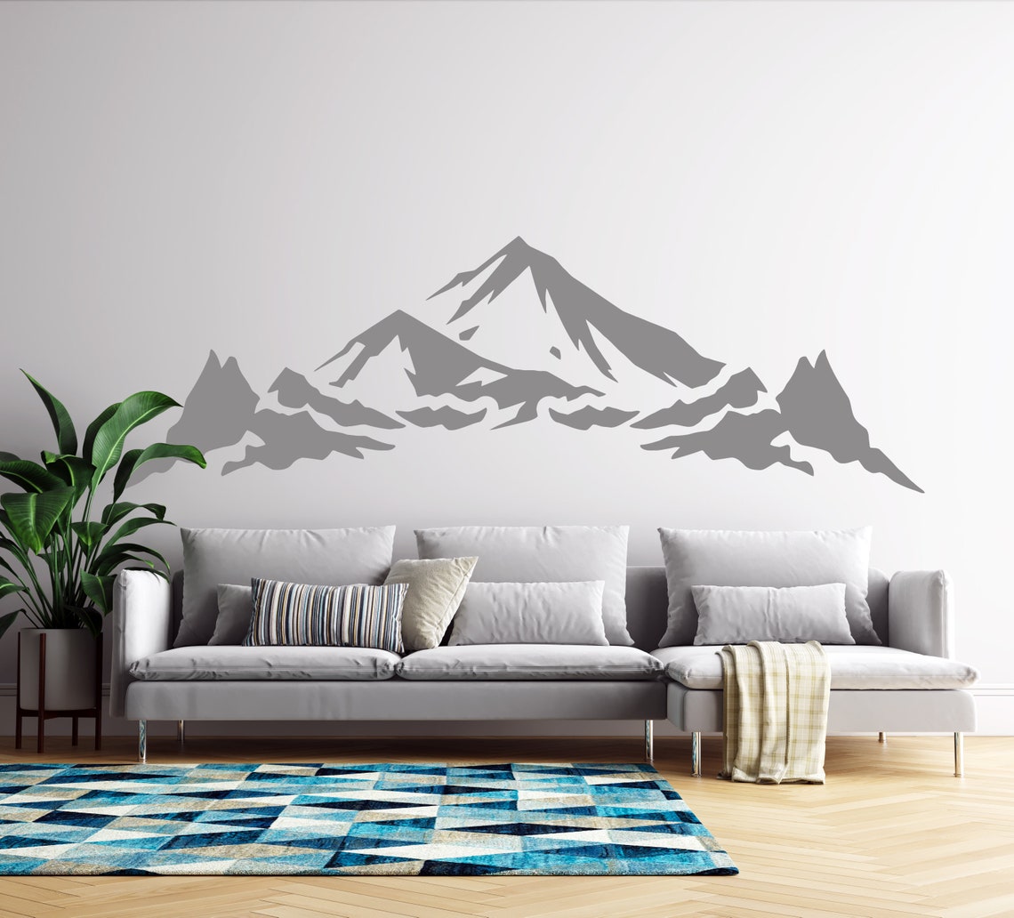 Mountains Wall Decal Mountain Wall Sticker Adventure Wall - Etsy