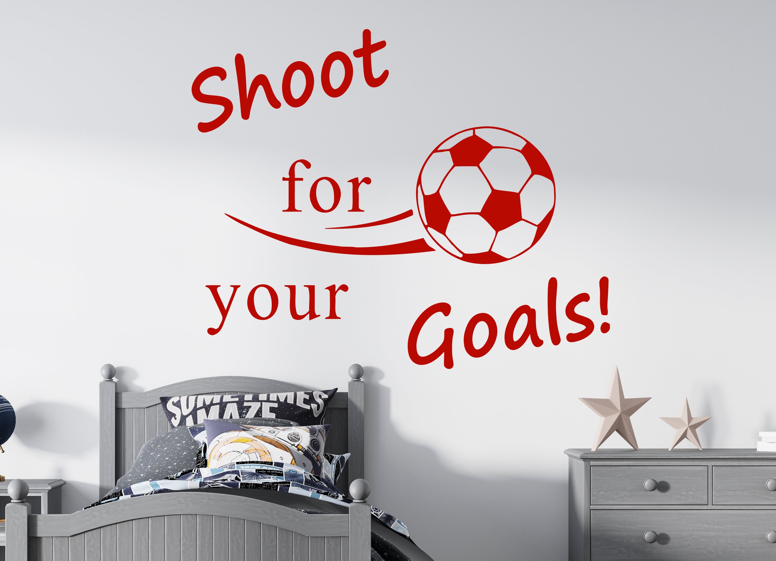 Shoot for your Goals Soccer Wall Decal Soccer Player Wall | Etsy
