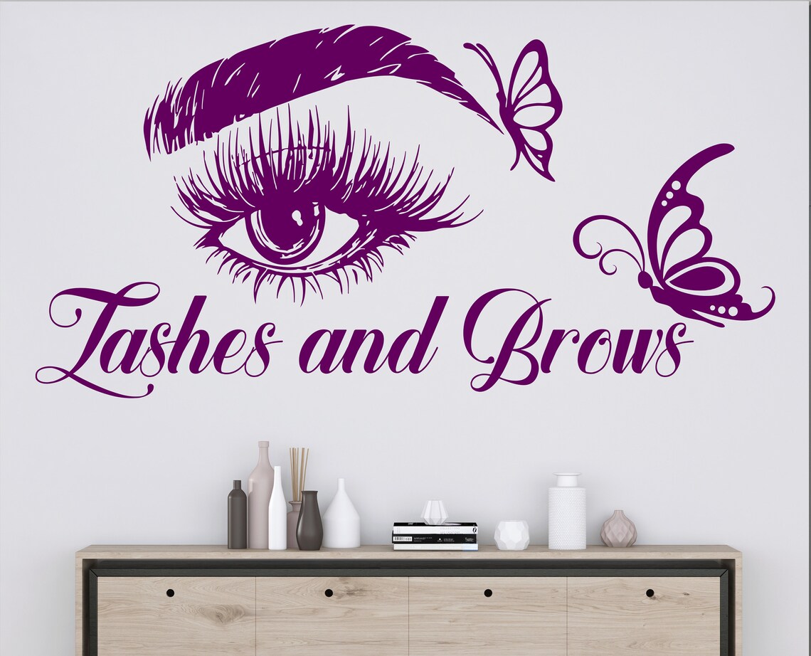 Eyelash Decals Wall Decal Window Sticker Beauty Salon Woman - Etsy