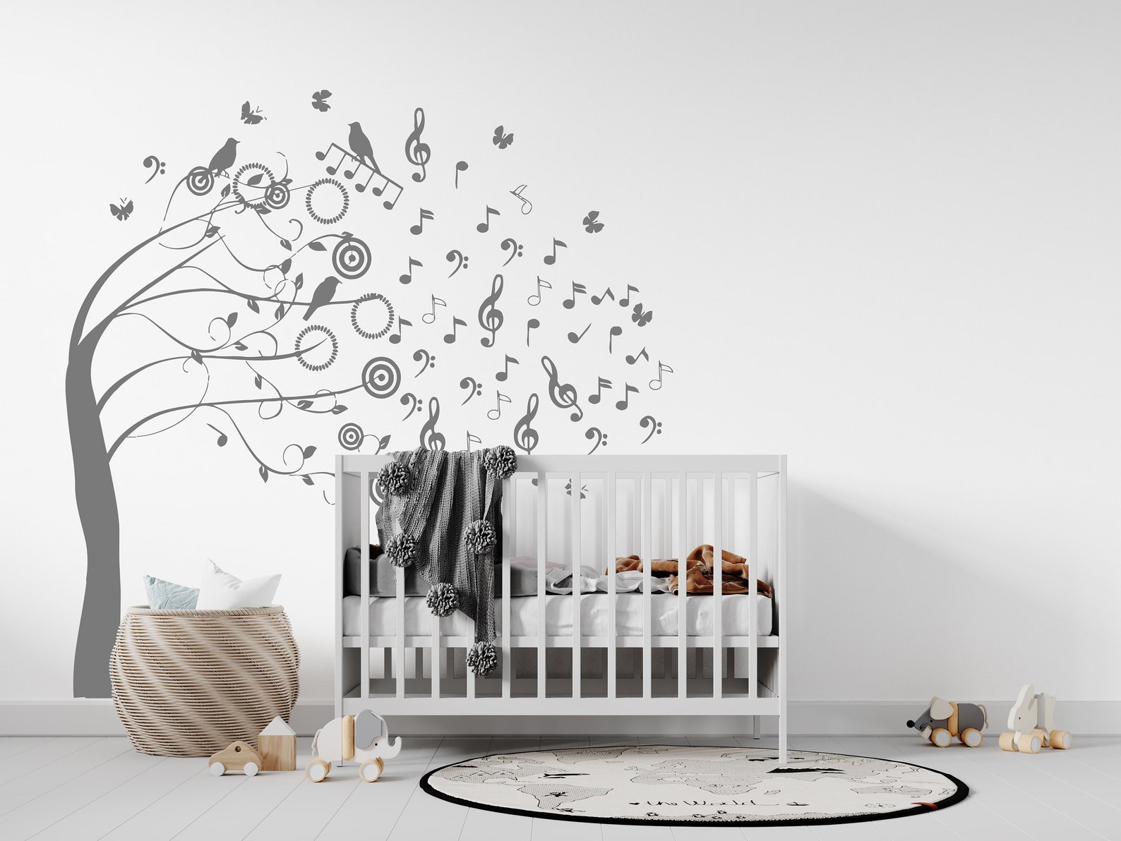 Music Notes Tree Wall Decal Music Wall Decor Music Instrument - Etsy