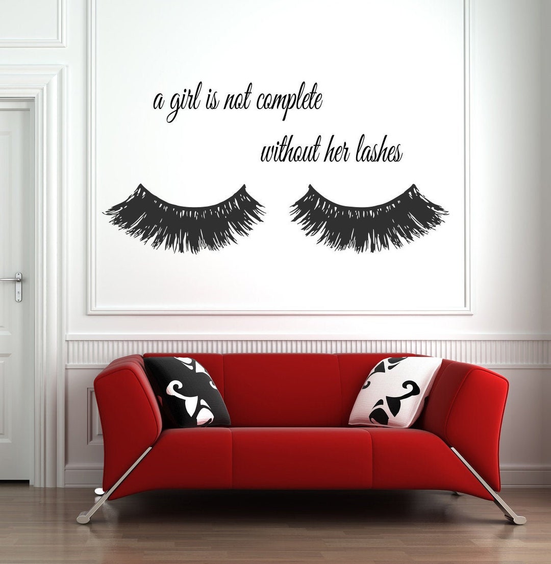 Eyelashes Wall Decal Lashes Window Sticker Lashes Extensions Wall Decal ...