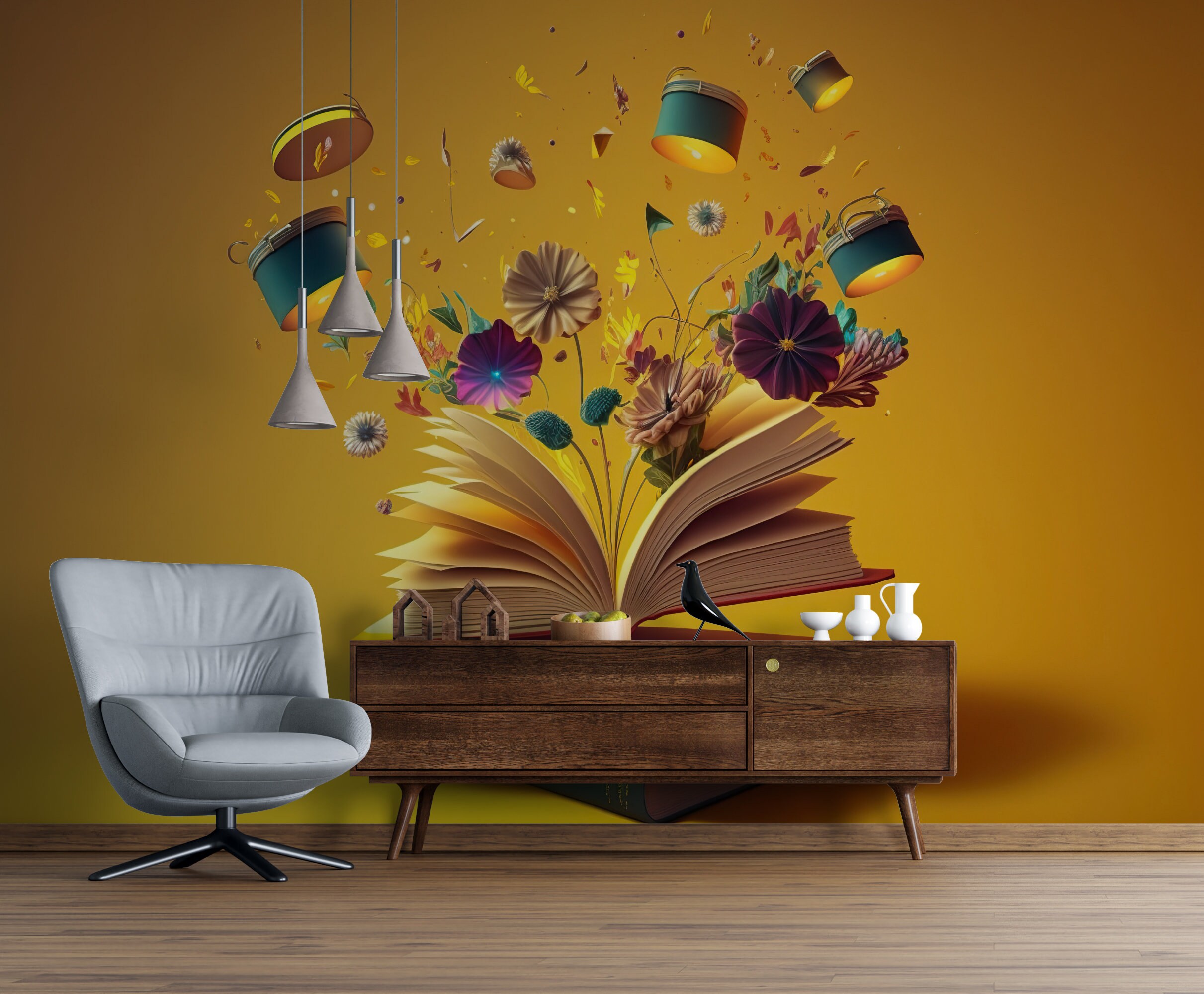 Open Books Wallpaper Design