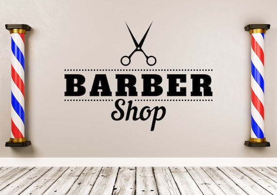 Barber Shop Wall Decal Barber Shop Wall Sticker Barber | Etsy