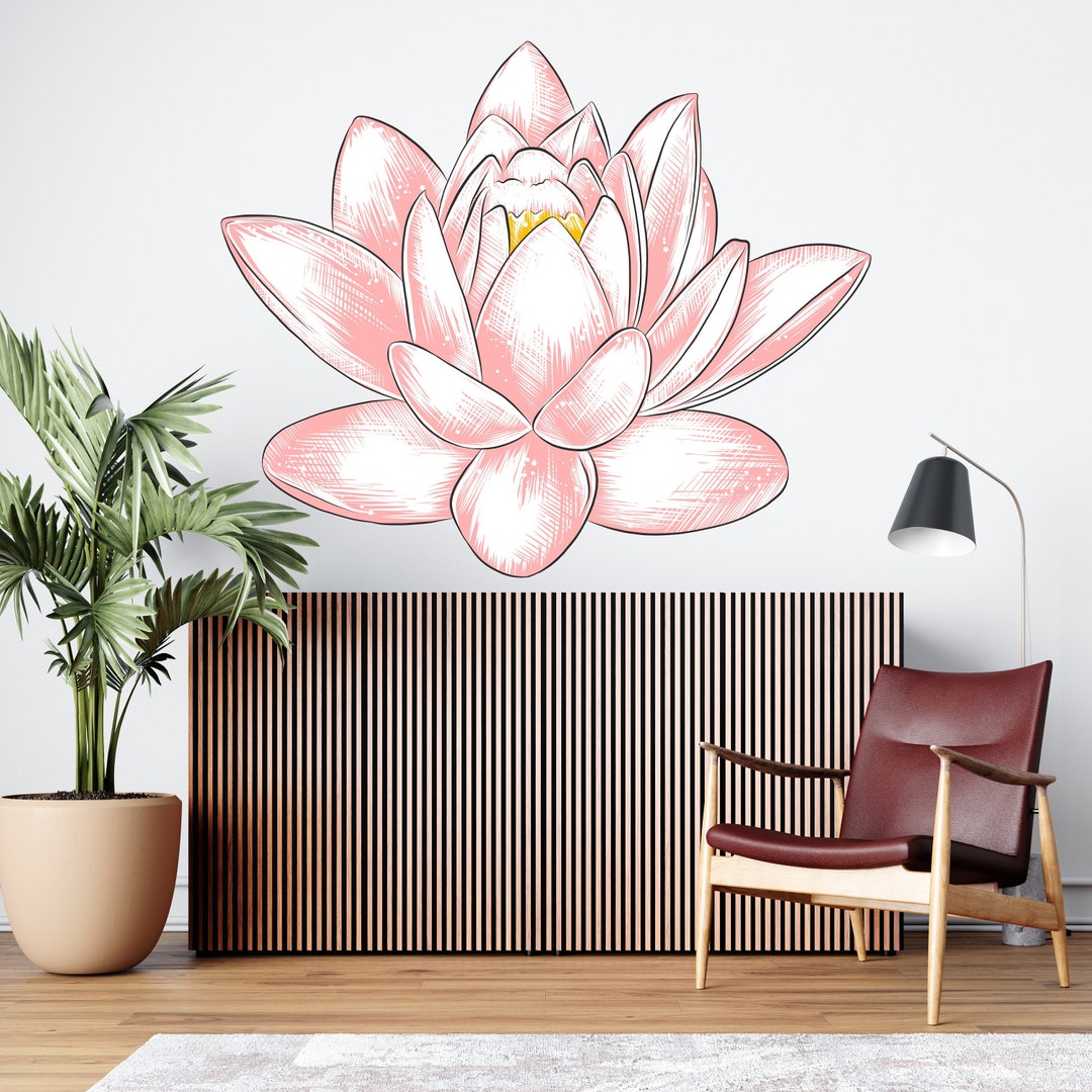 Lotus Wall Decal Lotus Flower Wall Decal Lotus Mandala Wall Decor ...