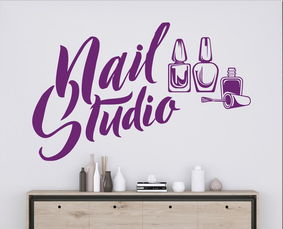 Nail Salon Wall Decal Manicure Pedicure Window Sticker Nail | Etsy