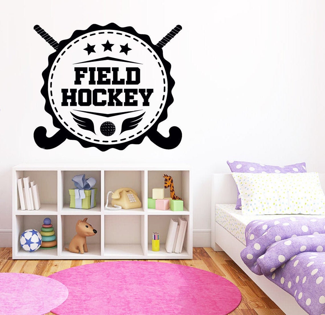 Field Hockey Girl Wall Decal Field Hickey Wall Sticker | Etsy