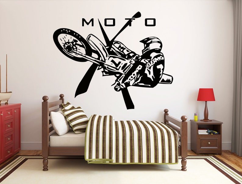 Motocross Wall Decal Motorcycle Wall Sticker Dirt Bike Wall | Etsy