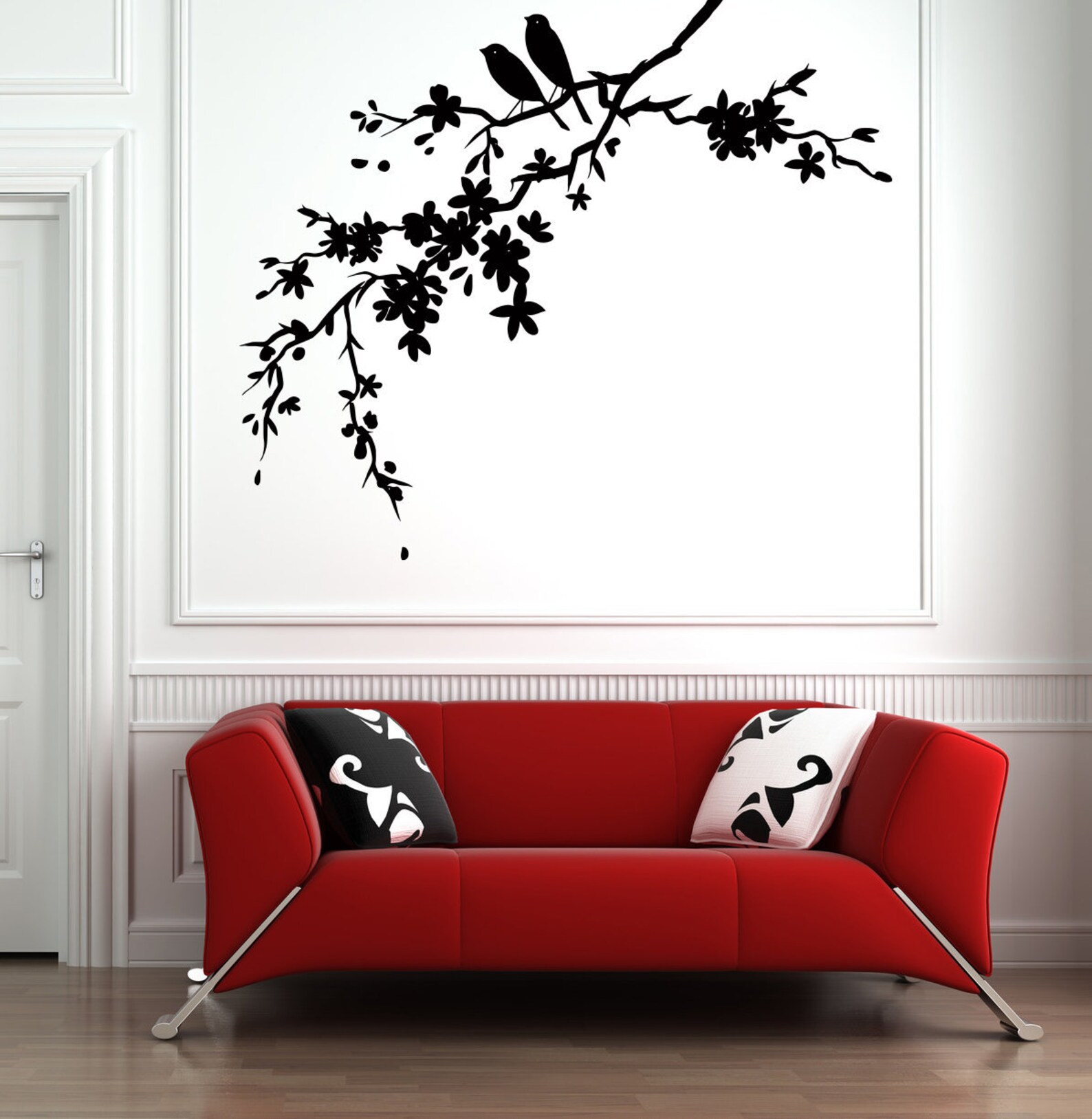 Tree Branch Wall Decal Tree Branch Wall Sticker Birds Wall | Etsy