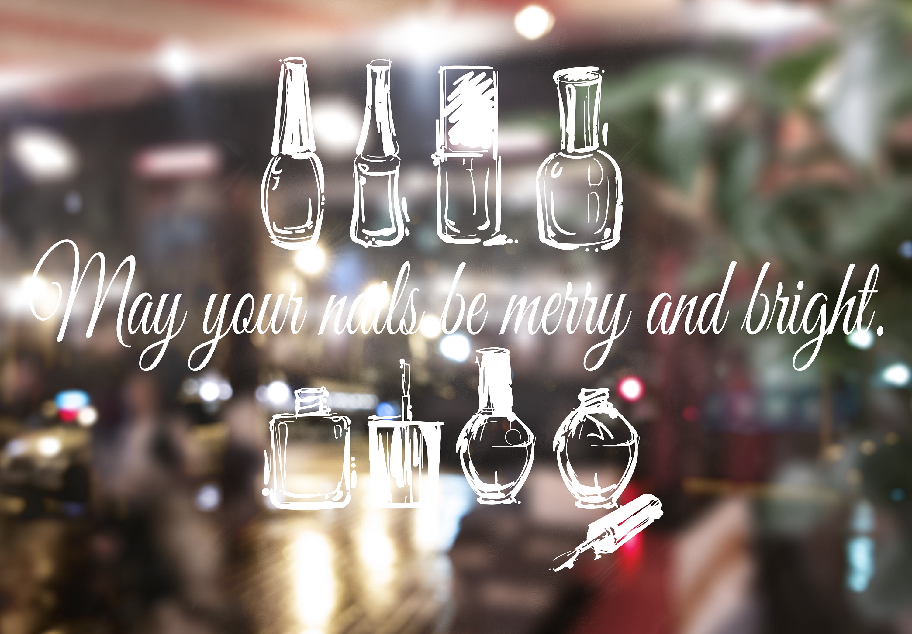 Nail Salon Wall Decal Manicure Pedicure Window Sticker Nail - Etsy