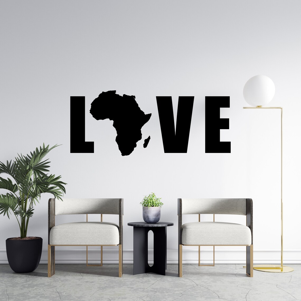 Africa Map Home Wall Decal Africa Continent Wall Sticker | Etsy
