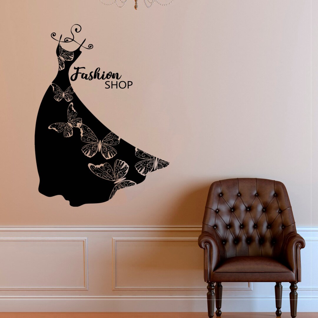 Fashion, Wall Decal, Window Sticker, Style, Clothing, Boutique, Dress ...