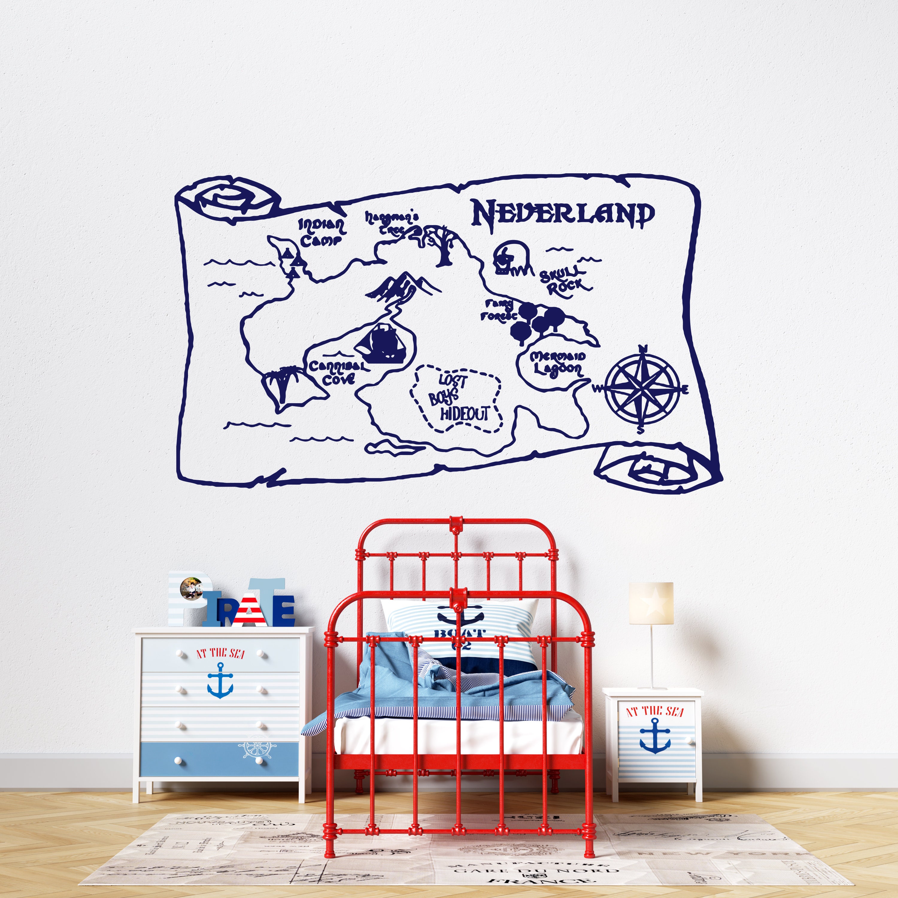 Treasure Map Wall Decal Treasure Map for Kids Pirate Map - Etsy