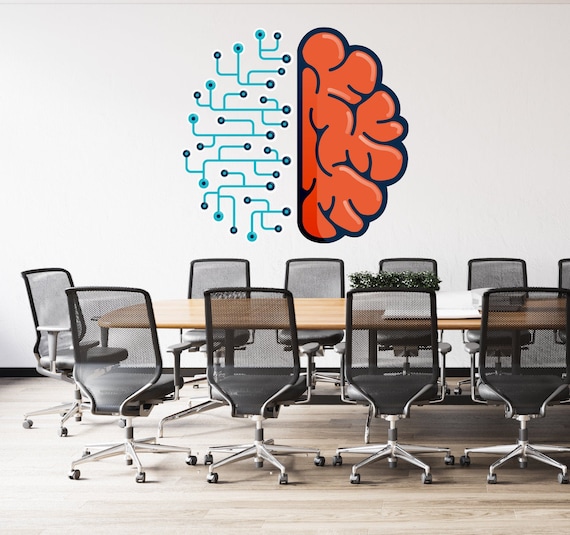 Office Wall Decor Idea Brain Wall Sticker Office Decal Inspire | Etsy