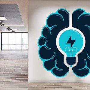 Office Wall Decor Idea Brain Wall Sticker Office Decal Inspire Office ...