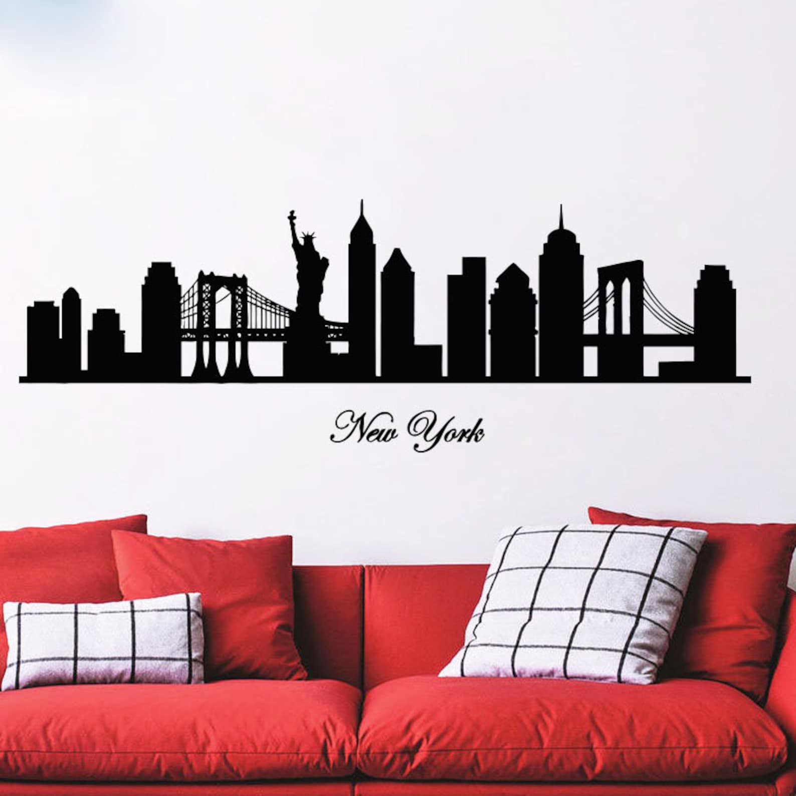New York City Decal City Sticker Skyscraper Wall Decal Window - Etsy