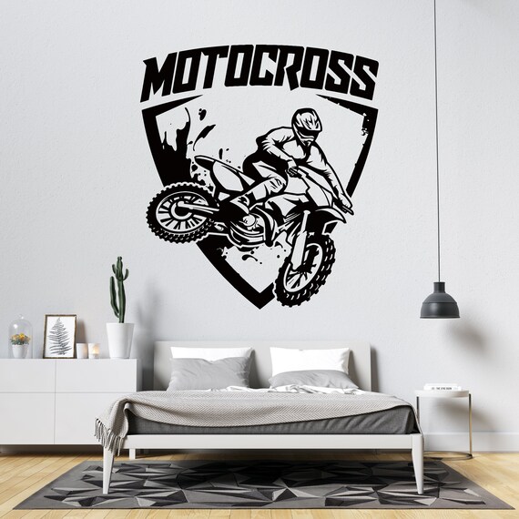 Motocross Wall Decal Motorcycle Wall Sticker Dirt Bike Wall | Etsy