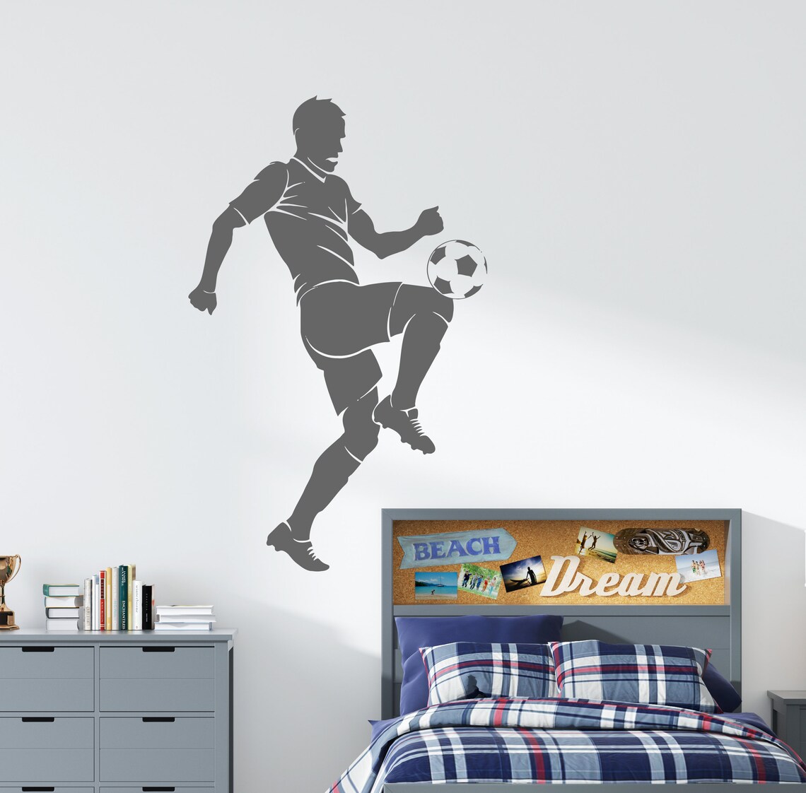 Soccer Wall Decal Soccer Player Wall Sticker Soccer Wall - Etsy