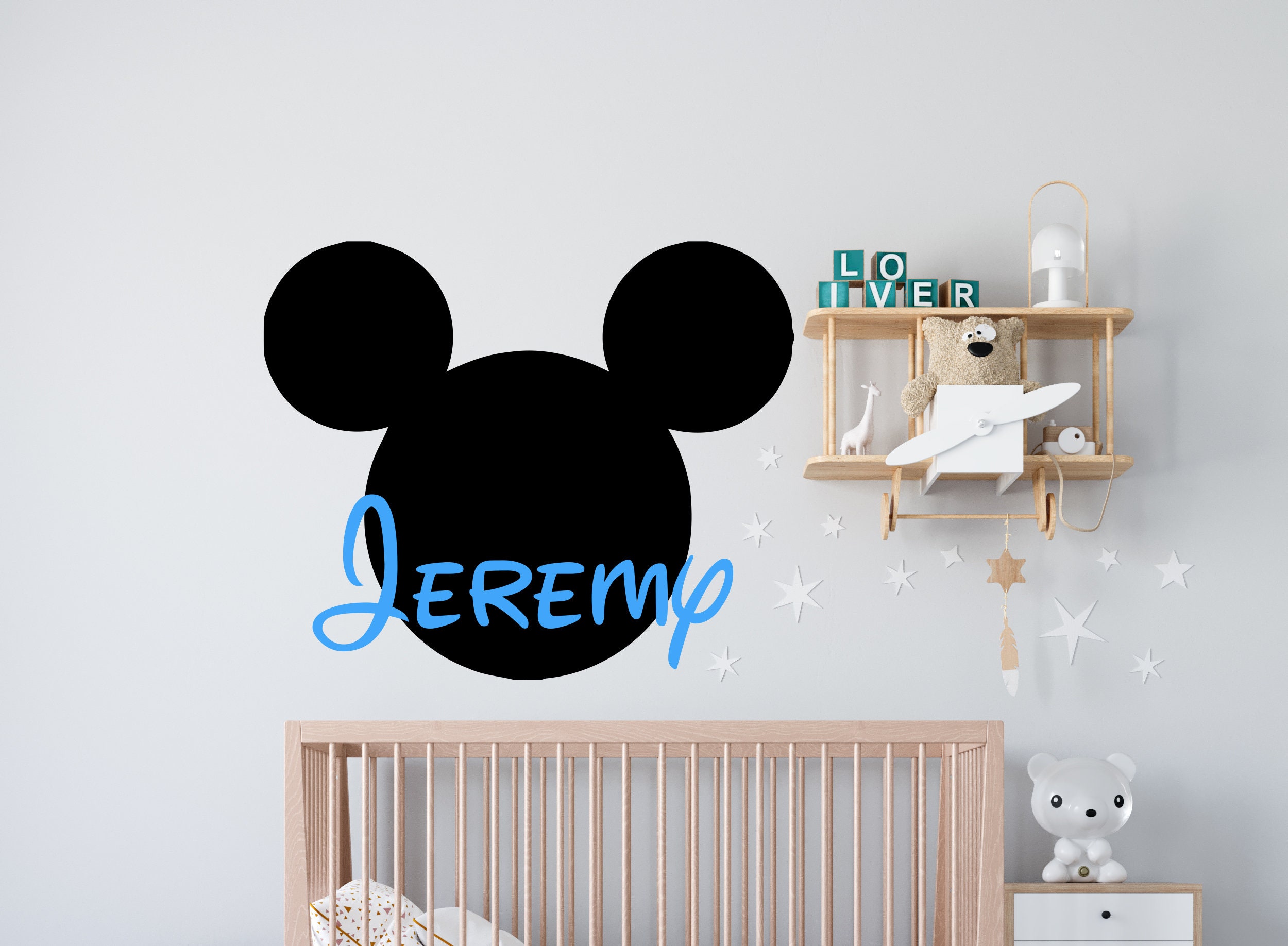 Personalized Name Wall Decal Mickey Mouse Wall Decal | Etsy