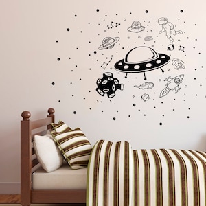 Alien Invasion Wall Decal Space Wall Sticker UFO Decals for Kids 5152 ...