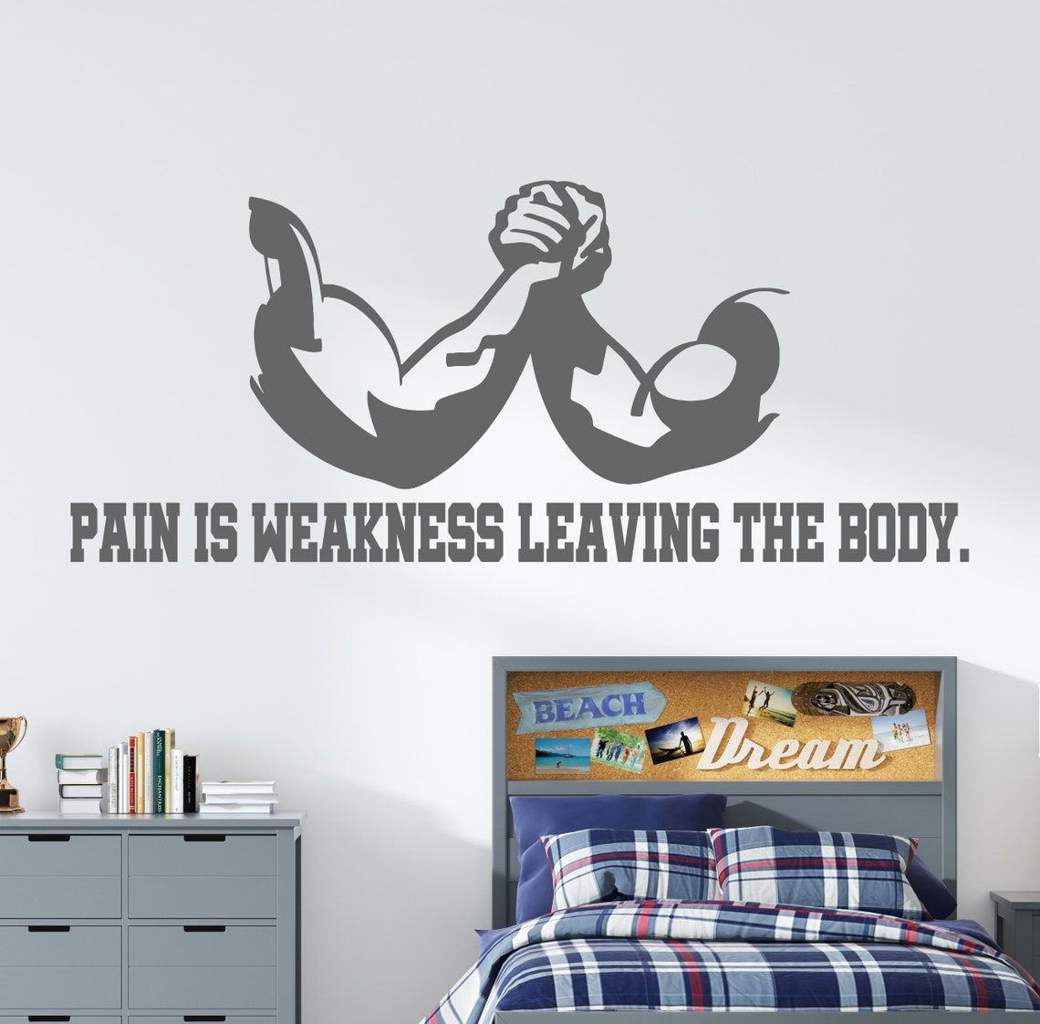 Arm Wrestling Wall Decal Motivational Quote Wall Sticker - Etsy