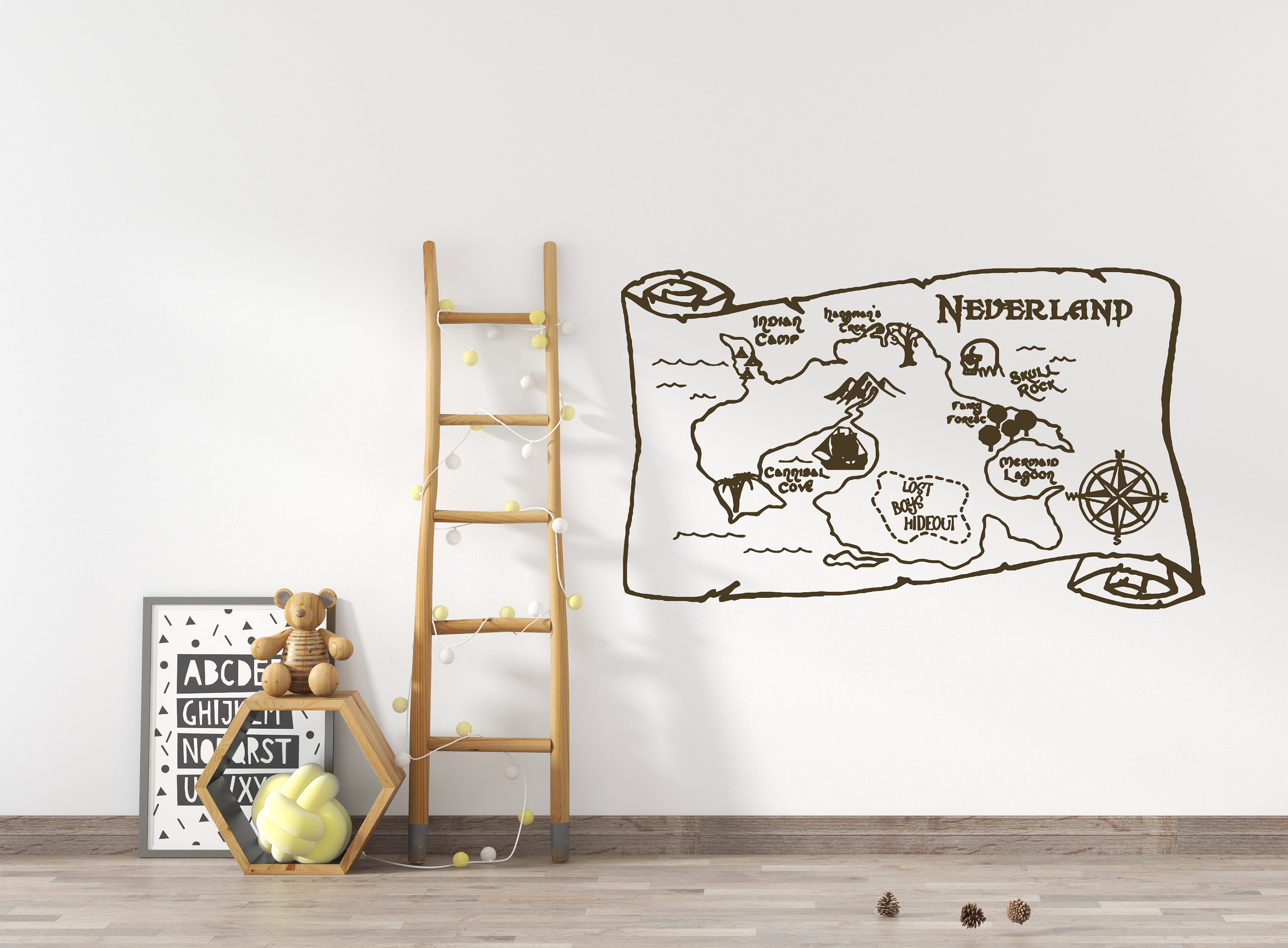 Treasure Map Wall Decal Treasure Map for Kids Pirate Map - Etsy