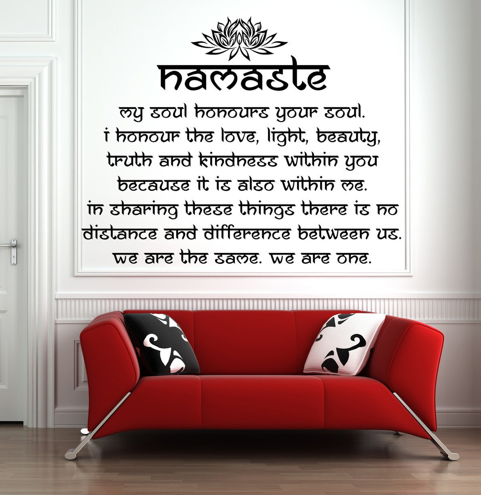 Namaste Lotus Quote Wall Decal Lotus Flower Wall Decal - Etsy