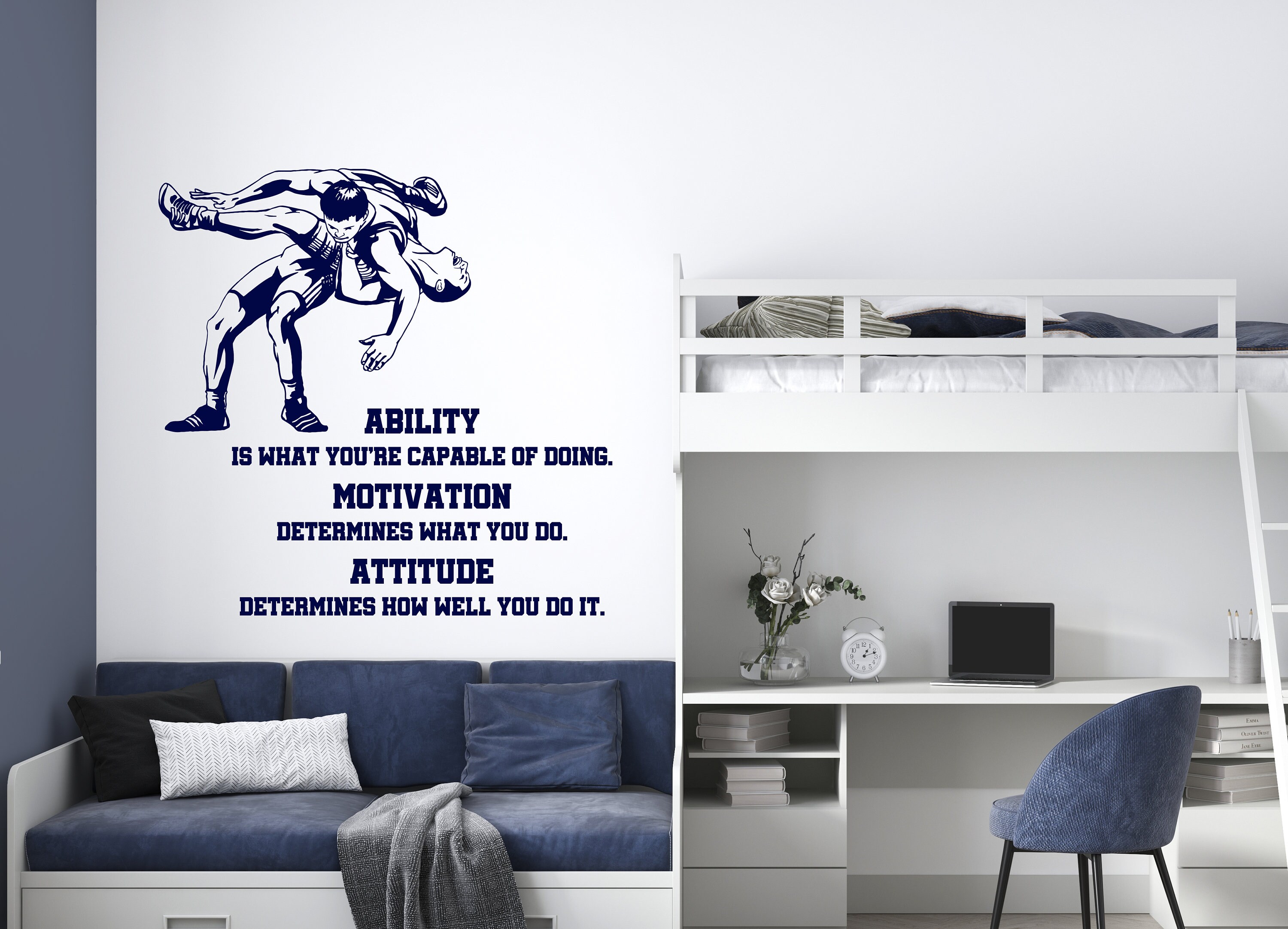 Wrestling Wall Decal: Motivational Quote Wrestler Wall Art Wr15 - Etsy
