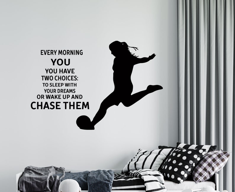 Girl Soccer Wall Decal Soccer Player Wall Sticker Soccer - Etsy