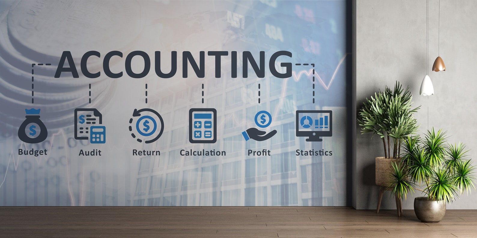 Finance Focus Office Wallpaper | Peel & Stick Accounting Removable Wall ...