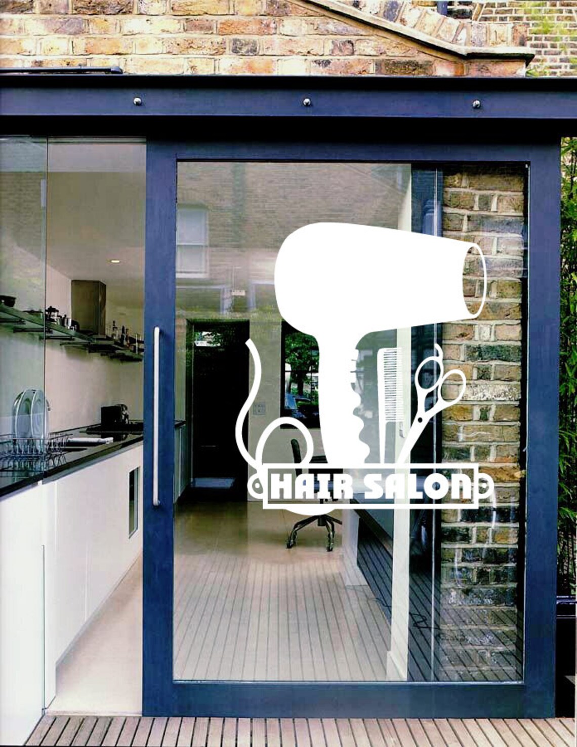 Hair Salon Wall Window Decal Sticker Hair Stylist Hair Tools - Etsy