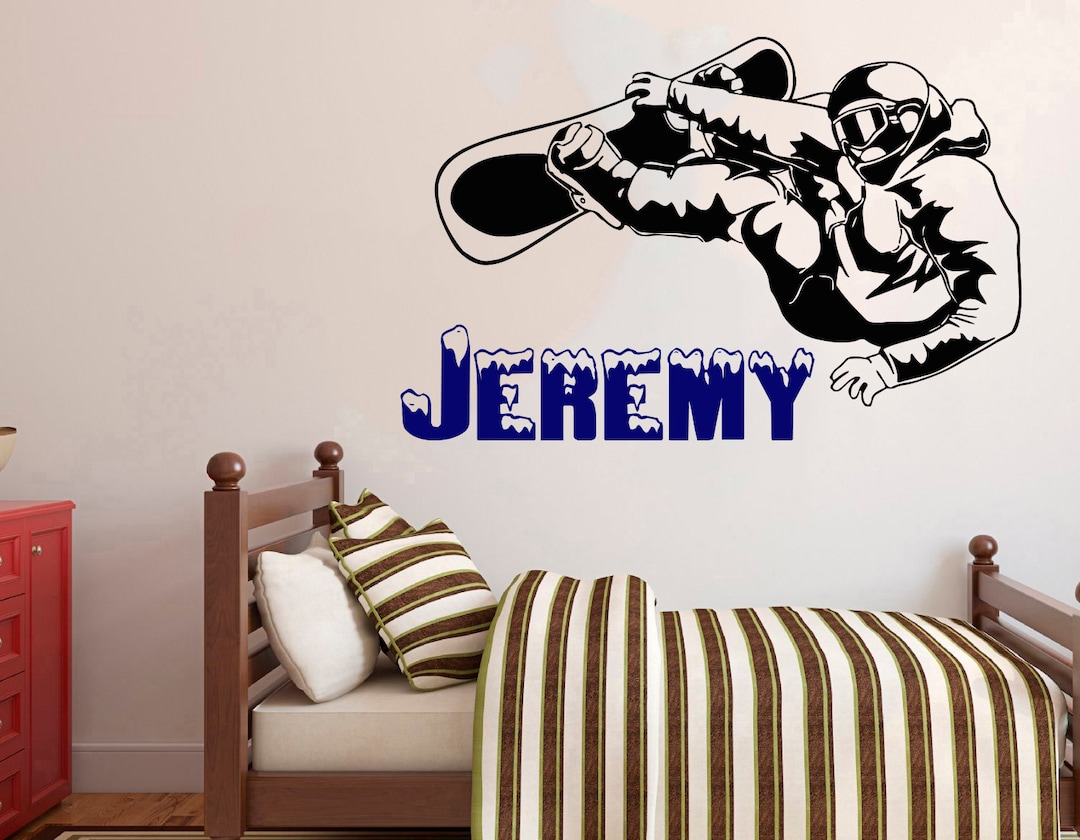 Personalized Snowboard Wall Decal: Custom Name Vinyl Sticker 5205 - Etsy