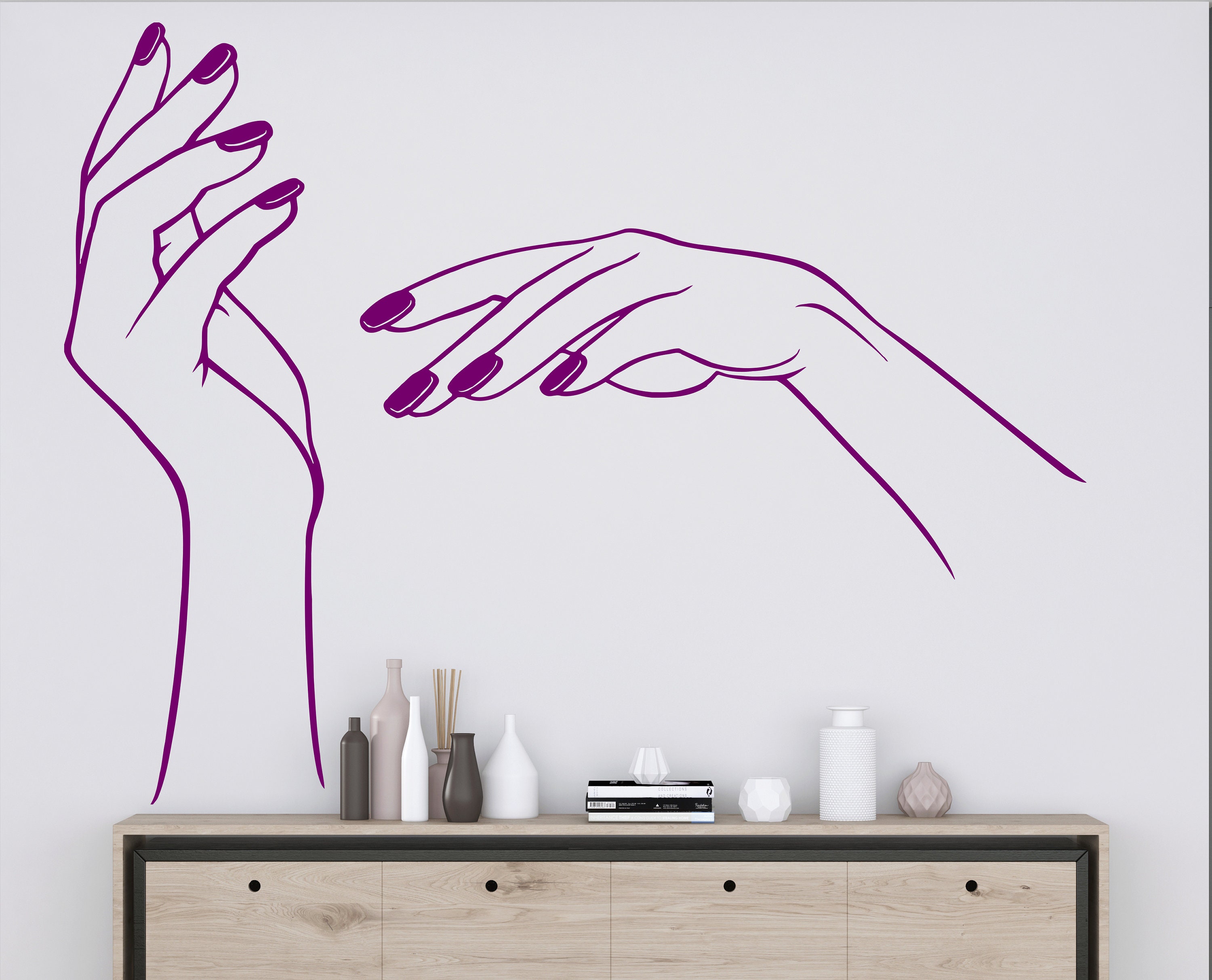 Nail Salon Wall Decal Manicure Pedicure Window Sticker Nail - Etsy