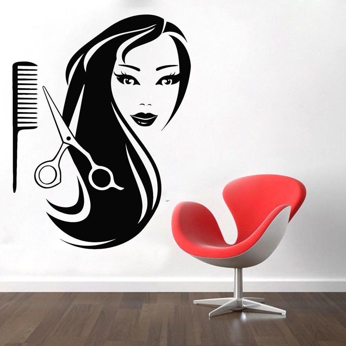 Hair Salon Wall Window Decal Sticker Hair Stylist Hair Tools | Etsy