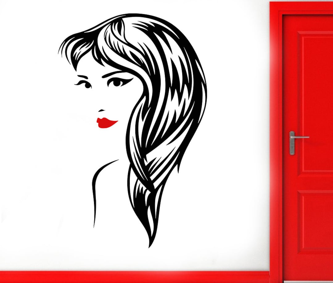 Beautiful Woman Face Beauty Salon Wall Decal Lashes Wall Decor Spa ...