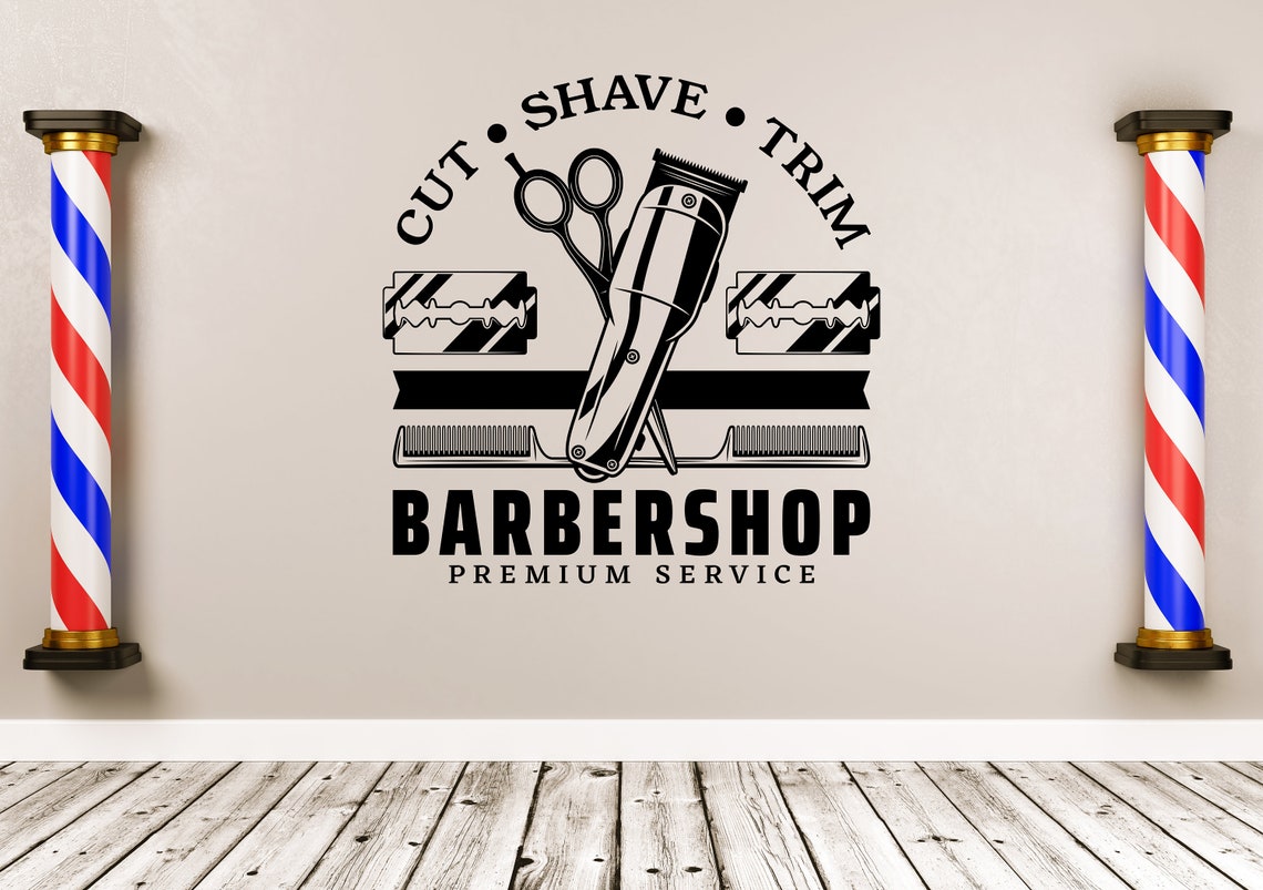 Barber Shop Wall Decal Barber Shop Wall Sticker Barber - Etsy
