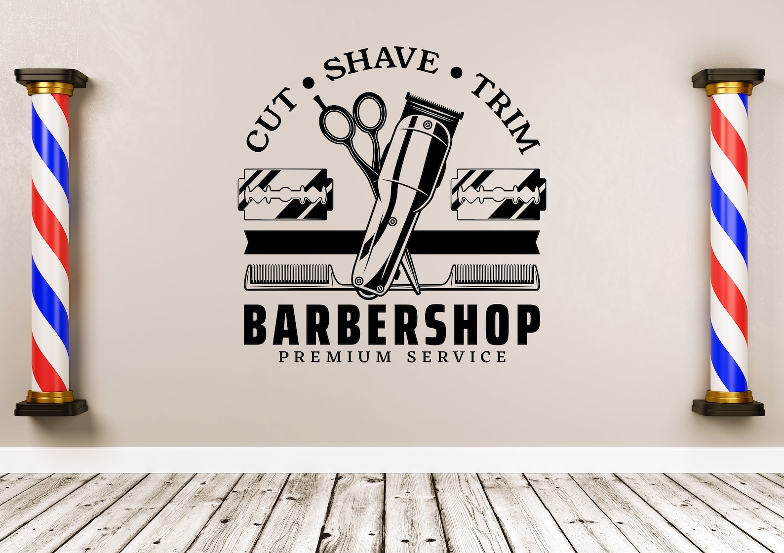 Barber Shop Wall Decal Barber Shop Wall Sticker Barber - Etsy