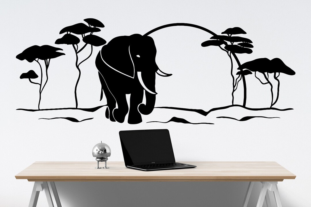 Elephant Wall Decal | Elephant Wall Decor | Elephant Wall Sticker ...