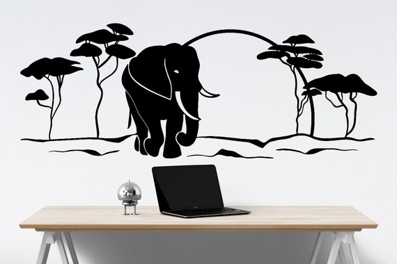 Elephant Wall Decal Elephant Wall Decor Elephant Wall | Etsy