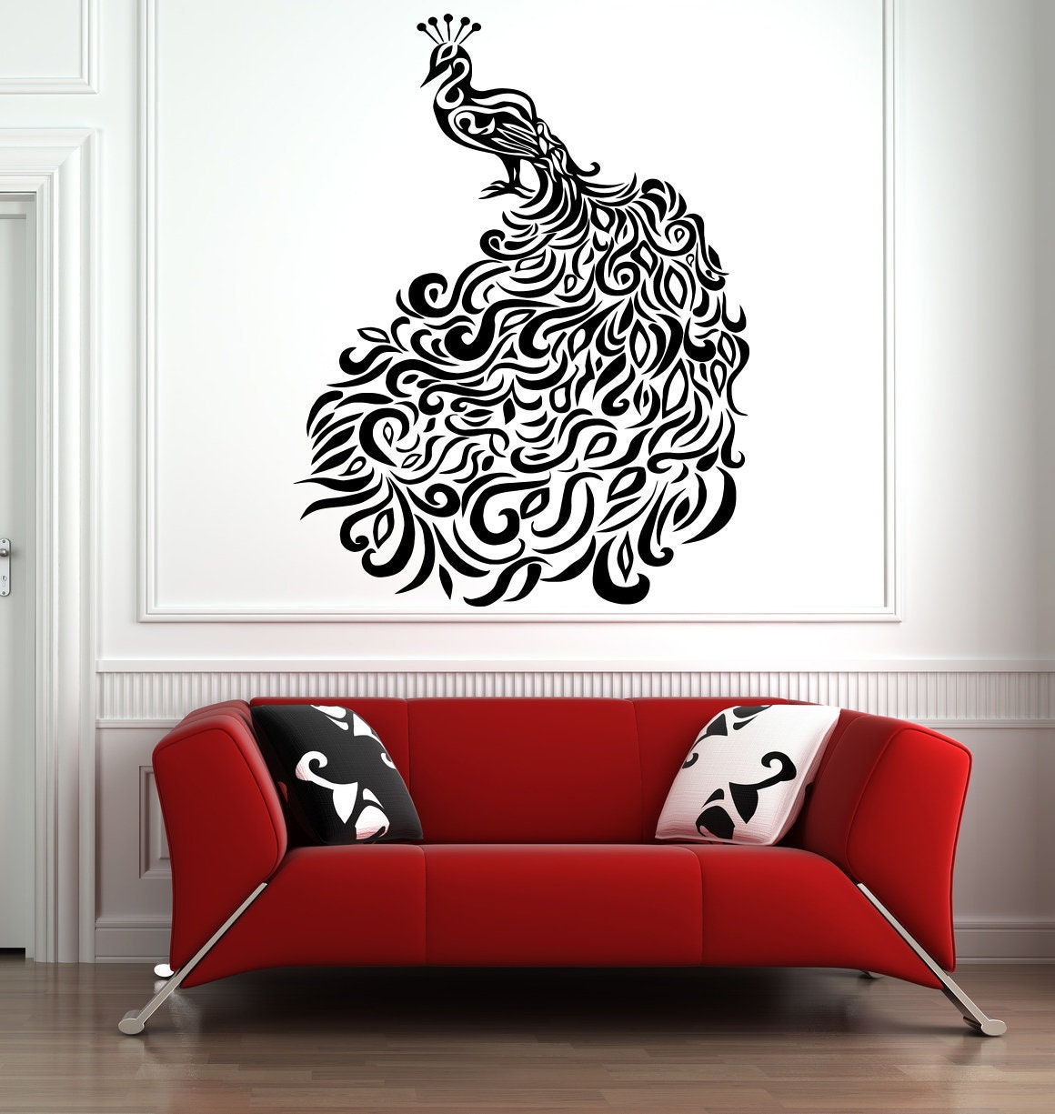 Peacock Wall Decal Peacock Tail Wall Decal Peacock Feather | Etsy