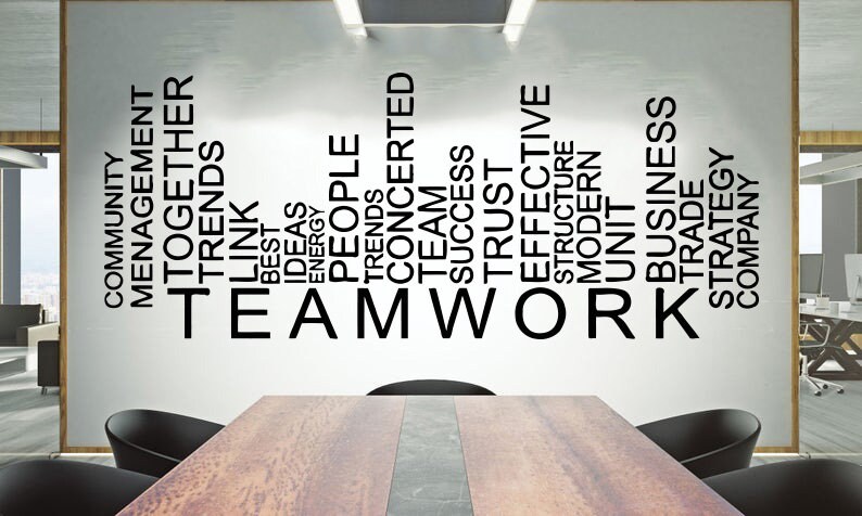 Office Wall Decal Teamwork Quote Wall Sticker Office Decor - Etsy