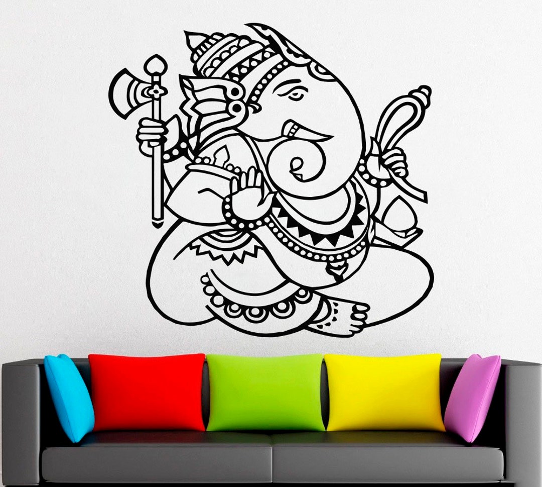 India Yoga Elephant Buddha Indian Decal Window Sticker Room Vinyl ...