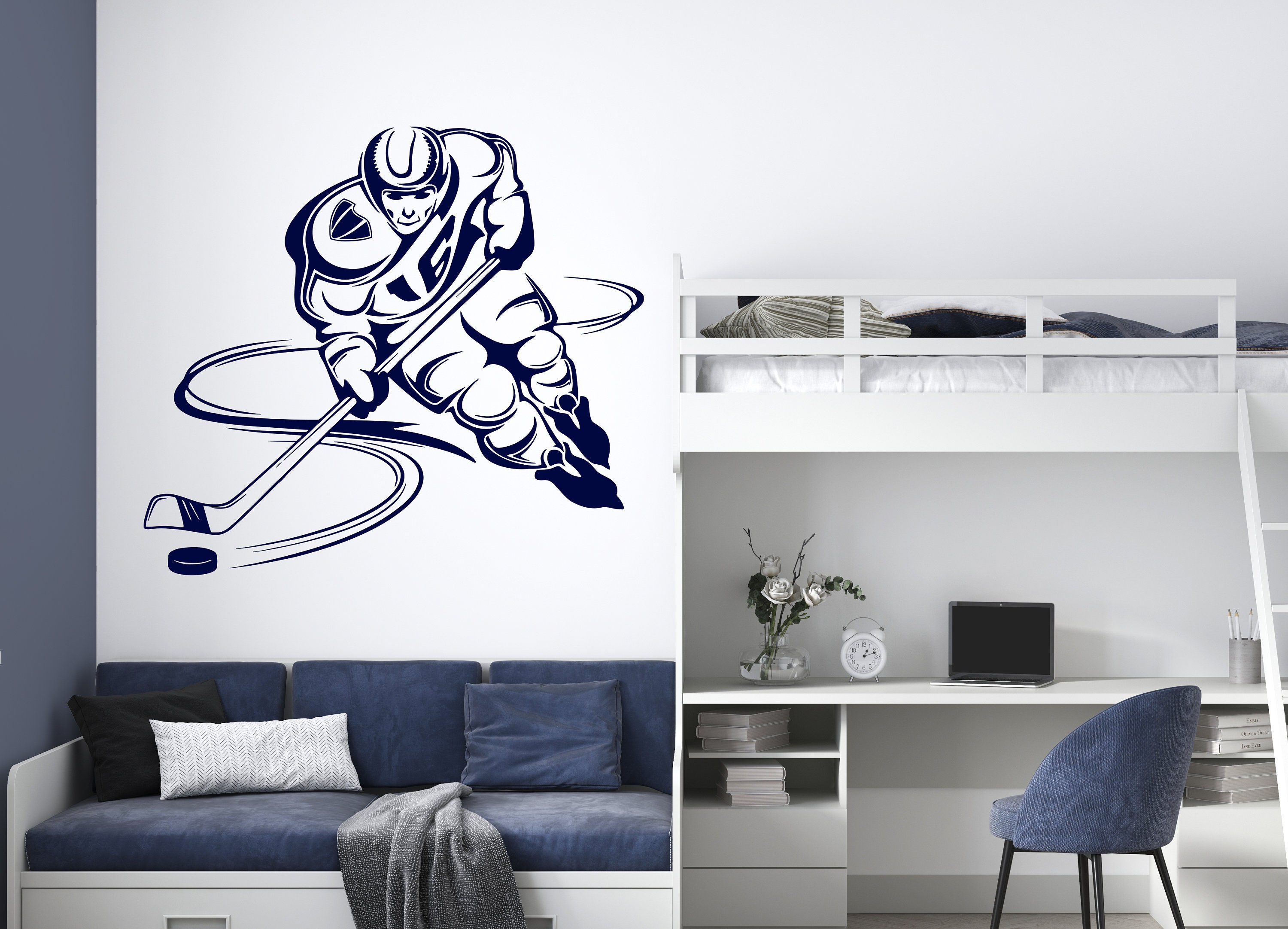 Ice Hockey Wall Decal Hockey Player Wall Decal Hockey | Etsy