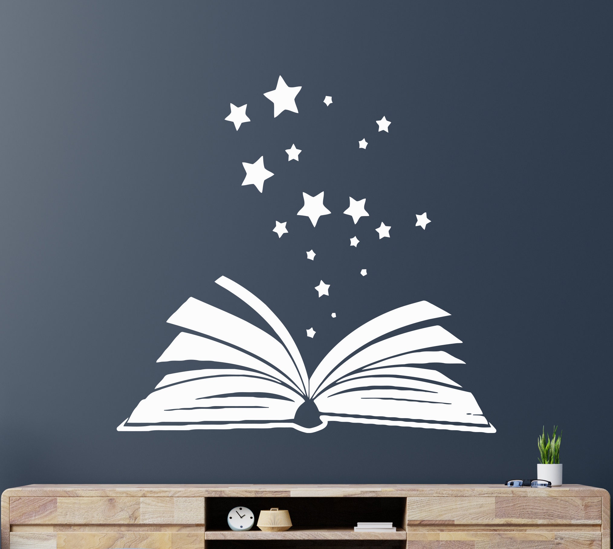 Chapter Glow | Books Wall Design | Cozy Library Reading Decor | Sticker ...